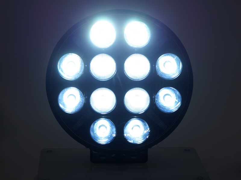 Round LED high-beams with dual position-light, E-approved 9-36V - Matronics