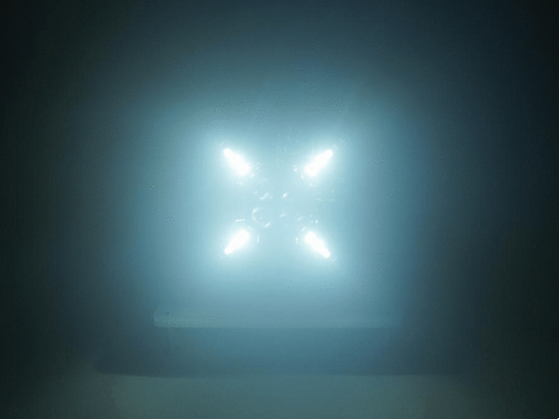 Round LED high-beam with dual position-light, E-approved 9-36V - Matronics